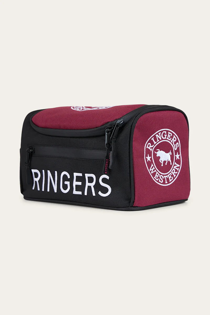 Occy Toiletry Bag in Burgundy / Black