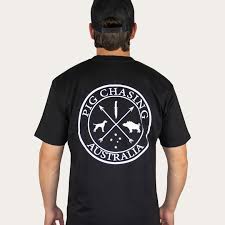 Pig Chasing Australia - Original Logo T-Shirt in Black